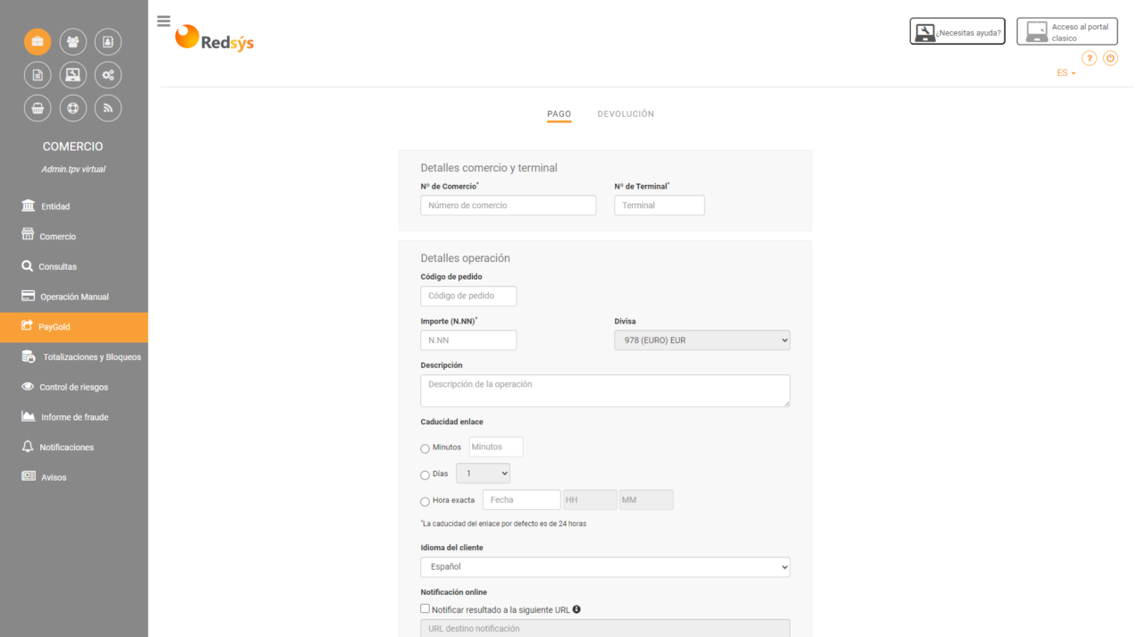 PayGold | Redsys | Desarrolladores TPVV